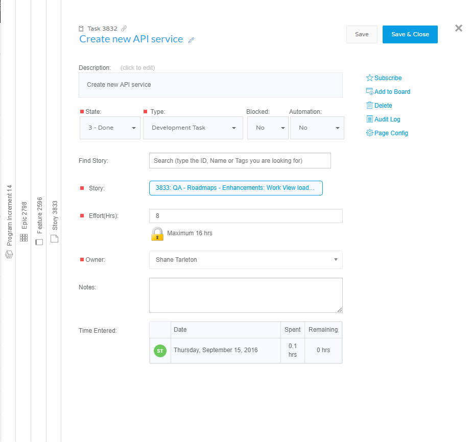 Slide-out panels – Jira Align